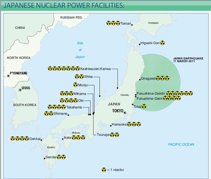 japan map nuclear reactor power facilities - Global Sherpa